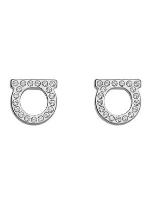 FERRAGAMO Colored Earrings With Gancini Design And Butterfly Clasp In Brass For - Silver