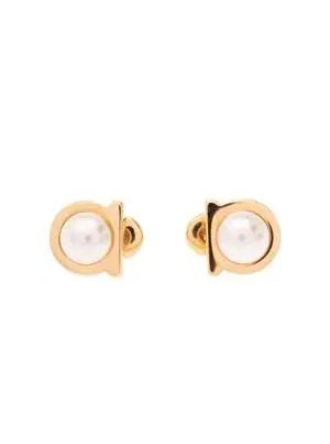 FERRAGAMO Gold Color Earrings With Hook Detail For - Multicolor