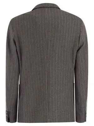 BOSS Slim-fit Blazer In Stretch Striped Flannel