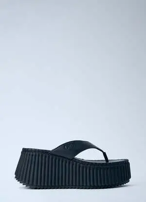 Chloé Nama Wedge Sandals - Black