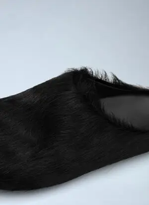 Marni Fussbett Long Haired Mules - Black