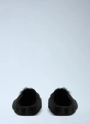 Marni Fussbett Long Haired Mules - Black