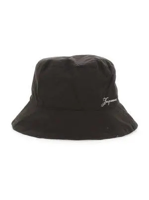 Jacquemus Le Bob Baluchon' Brown Hat With Logo Lettering In Tech Fabric - Multicolor