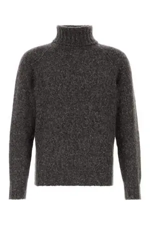 Brunello Cucinelli Melange Dark Grey Cashmere Blend Sweater - Gray