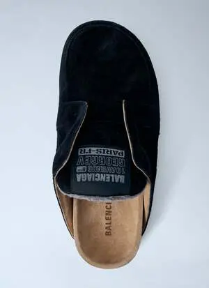 Balenciaga Suede Dumbo Mules - Black
