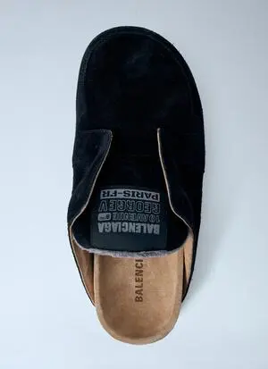 Balenciaga Suede Dumbo Mules - Black