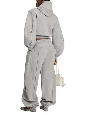 Attico Cotton Heathered Sweatshirt - Gray