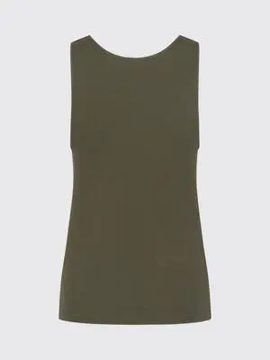 Saint Laurent Cotton Ribbed Tank Top - Green