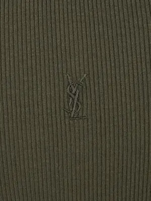 Saint Laurent Cotton Ribbed Tank Top - Green