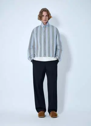 Dries Van Noten Striped Zip-up Jacket - Blue