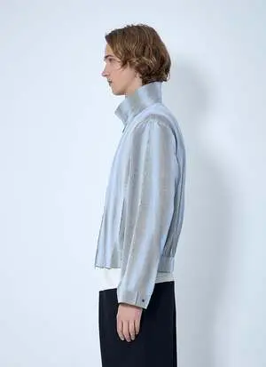 Dries Van Noten Striped Zip-up Jacket - Blue