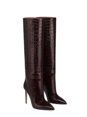Paris Texas Crocodile-embossed Leather Boot