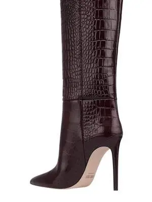 Paris Texas Crocodile-embossed Leather Boot