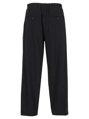 Giorgio Armani Virgin Wool Crepe Single-pleated Trousers - Blue