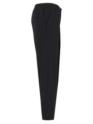 Giorgio Armani Virgin Wool Crepe Single-pleated Trousers - Blue