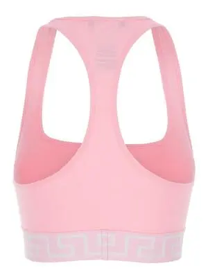 Versace Sport Top With Greca And Medusa Logo In Tech Fabric - Pink