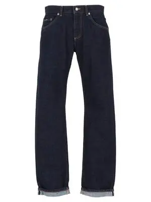 Dolce & Gabbana Embroidered Denim Trousers - Blue