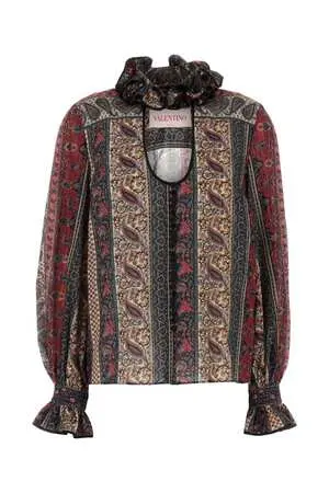 Valentino Garavani Printed Cotton Blend Blouse - Multicolor