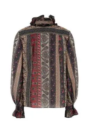Valentino Garavani Printed Cotton Blend Blouse - Multicolor