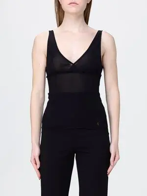 Saint Laurent Silk Basic Top - Black