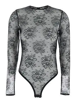 Dolce & Gabbana Floral Embroidered Semi-sheer Bodysuit - Multicolor