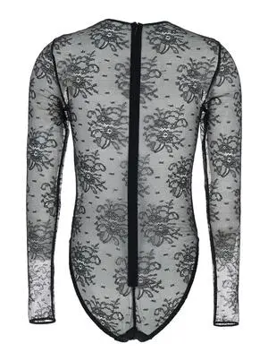 Dolce & Gabbana Floral Embroidered Semi-sheer Bodysuit - Multicolor