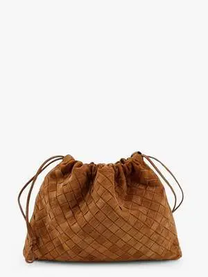 Bottega Veneta Medium Dustbag In Suede With Intrecciato Effect - Multicolor