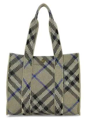 Burberry Embroidered Canvas Shopping Bag