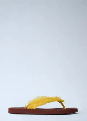 Marni Feather Embellished Sandals - Yellow