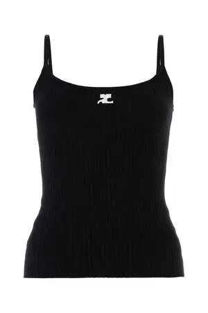 COURREGES Viscose Blend Top - Black