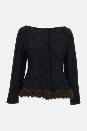 Simone Rocha Round Sculpt Faux Fur Detail Bustle Jacket - Multicolor