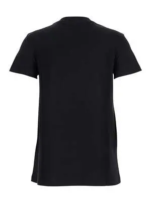 Max Mara Cotton Crew Neck T-shirt With Logo - Black