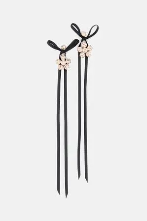 Simone Rocha Daisy Drop Bow Earrings - Multicolor