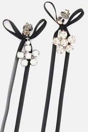 Simone Rocha Daisy Drop Bow Earrings - Multicolor