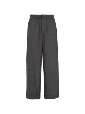 Giorgio Armani Oversized Denim-effect Virgin Wool And Cashmere Trousers