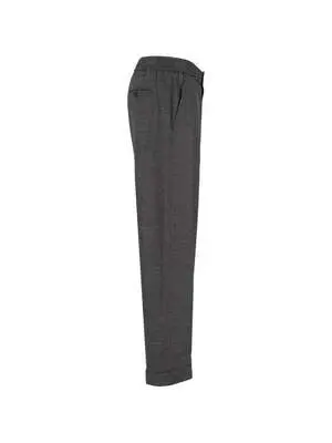 Giorgio Armani Oversized Denim-effect Virgin Wool And Cashmere Trousers