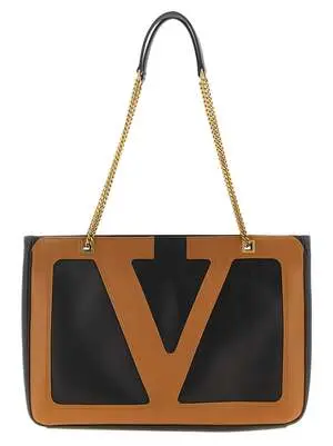Valentino Garavani Leather Shopper Bag - Brown