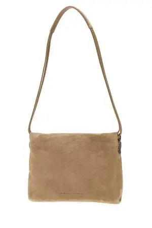 Brunello Cucinelli Beige Suede Shoulder Bag