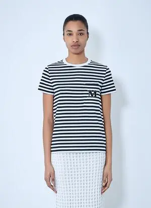 Max Mara Striped Cotton Jersey T-shirt - Black
