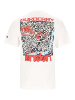 Burberry London Map Cotton T-shirt - White