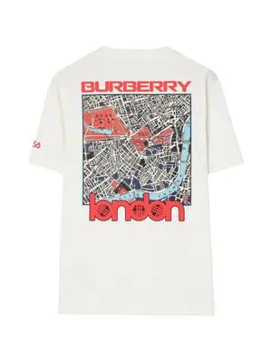 Burberry London Map Cotton T-shirt - White