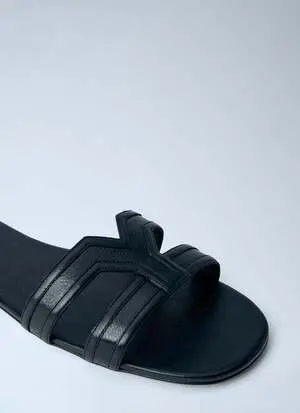 Saint Laurent Mabrouka Leather Sandals - Black