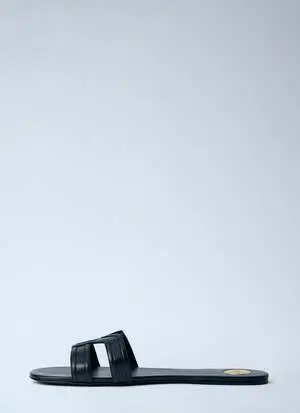 Saint Laurent Mabrouka Leather Sandals - Black