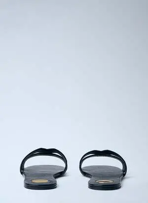 Saint Laurent Mabrouka Leather Sandals - Black