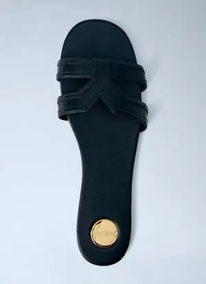 Saint Laurent Mabrouka Leather Sandals - Black