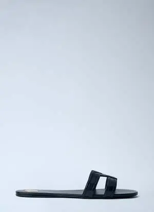 Saint Laurent Mabrouka Leather Sandals - Black
