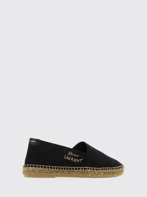 Saint Laurent Classic Espadrilles In Linen And Cotton Canvas With Embroidered Logo - Black