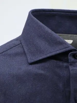 Brunello Cucinelli Cotton And Lyocell Shirt - Blue