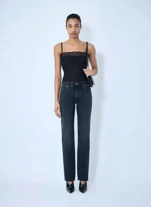 Saint Laurent Straight High Rise Jeans