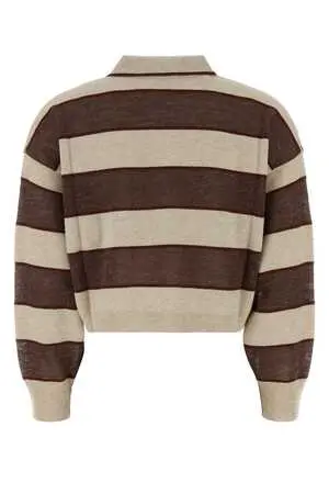 Brunello Cucinelli Embroidered Wool Blend Polo Shirt - Multicolor